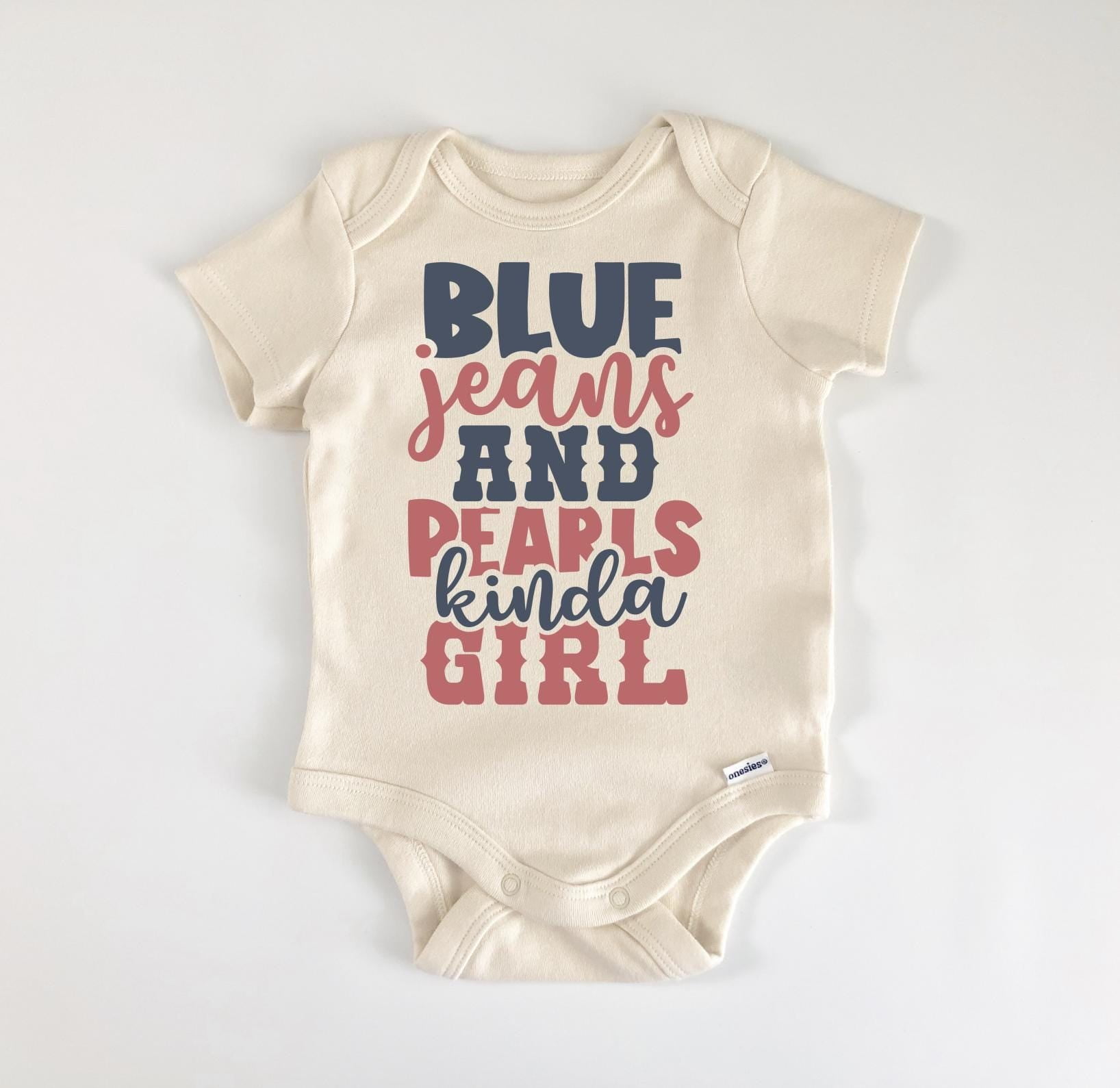 Blue Jeans Pearls - Baby Boy Girl Clothes Infant Bodysuit Funny Cute Newborn 1 - Walmart.com