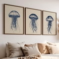 Blue Jellyfish Art Minimalist Coastal Nursery Tentacles Modern Ocean ...