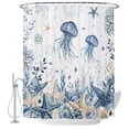 Blue Jellyfish Coastal Shower Curtain Set - Small 36" x 72" Washable ...