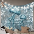 Blue Jellyfish Coastal Tapestry for Bedroom Wall Hanging Tapestry ...