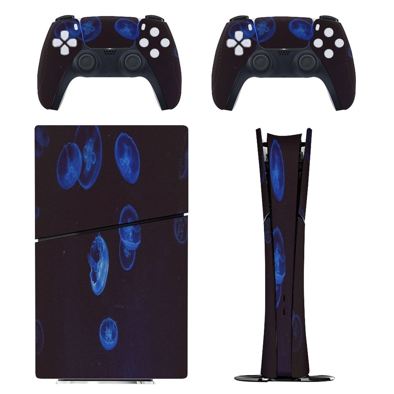 Blue, Jellyfish, Fluorescent PS5/PS5 Slim Digital Disc Skin Sticker For ...