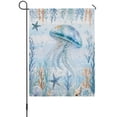 Blue Jellyfish Garden Flag 12 x 18 Inches, Nautical Coastal Shell ...
