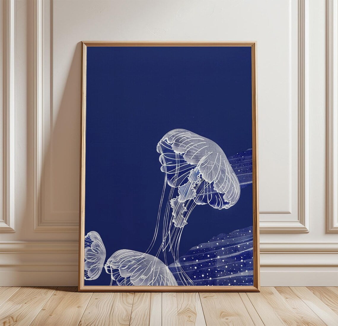 Blue Jellyfish Ocean Minimal Marine Deep Sea Glowing Celestial ...