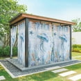 Blue Jellyfish Outdoor Curtains for Patio, Nautical Coastal Shell ...