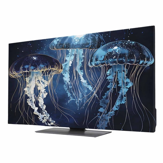 Blue Jellyfish TV Dust Cover 32 Inch, Ocean Dreamy Coastal Nautical ...
