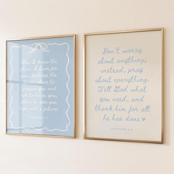 Blue Jeremiah 29 11 Christian Scripture Poster , Stretched Canvas ...