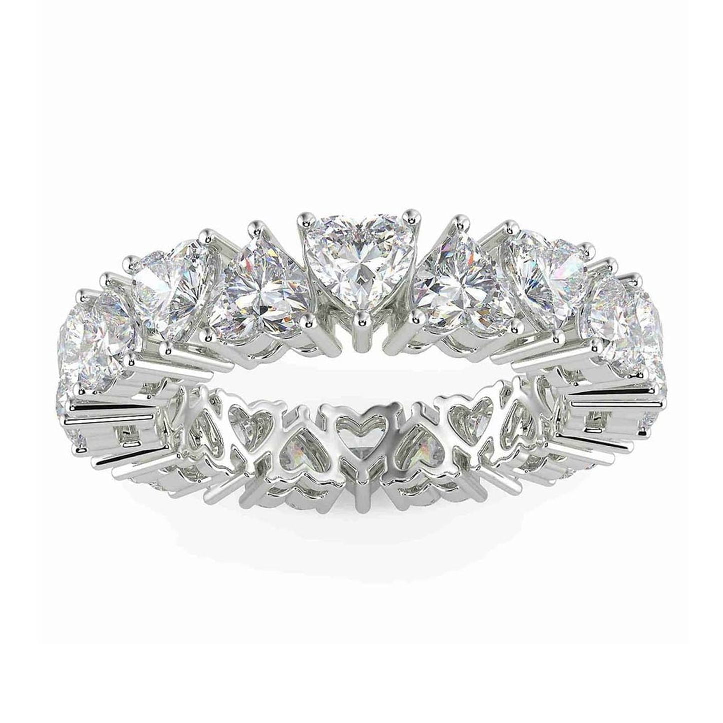 Blue Jewel 1.2 Ct Lab Grown Heart Cut Diamond Band for Women - Elegant ...