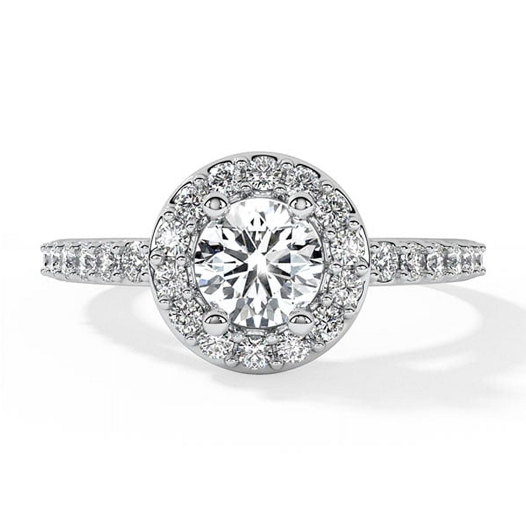 Blue Jewel 1.3 Ct Round Diamond Engagement Ring - 14K White Gold Plated ...