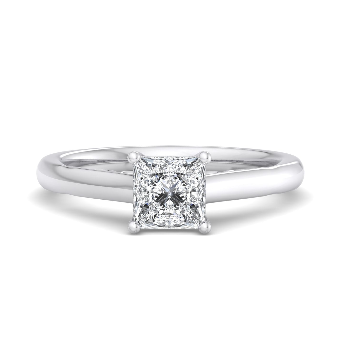 Blue Jewel 1.38 Ct Princess Cut Solitaire Engagement Ring - 14K White ...