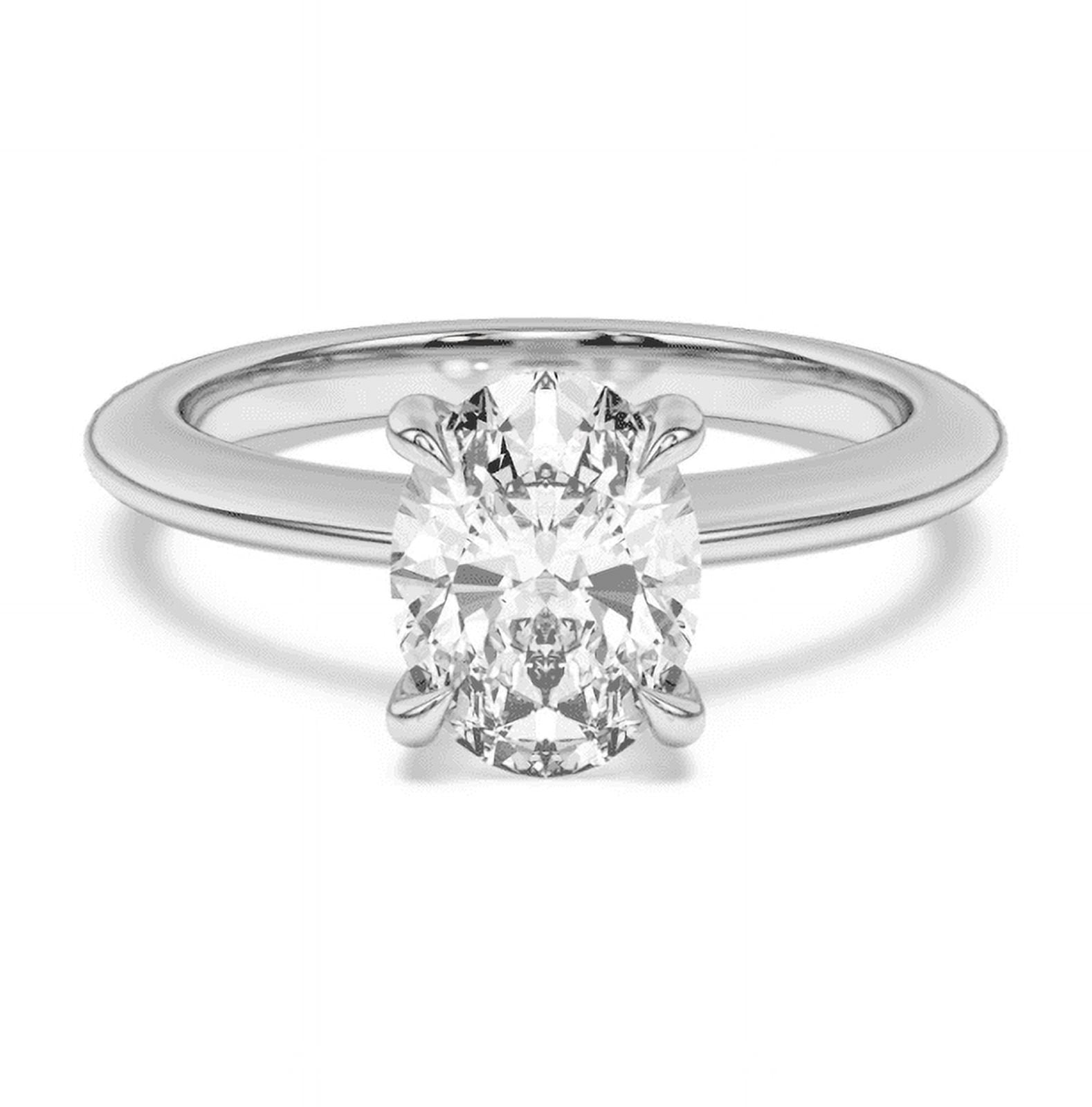 Blue Jewel 1.5 Ct Oval Cut Lab Created Diamond Engagement Ring - 14K White Gold Plated Solitaire ...
