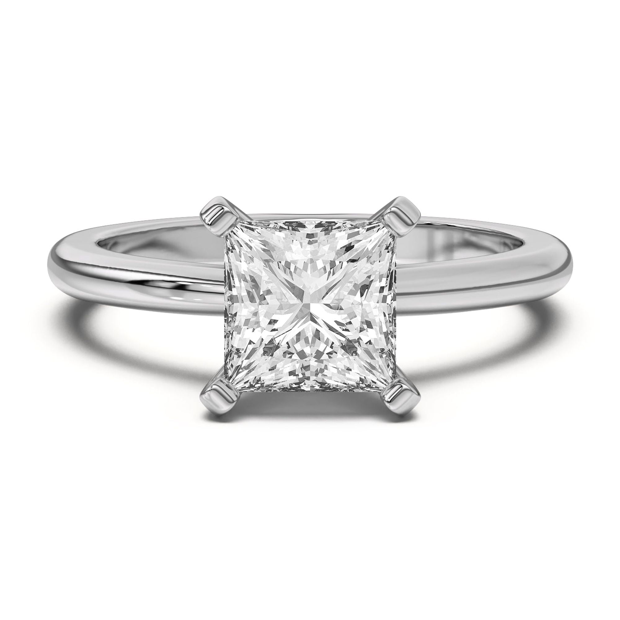 Blue Jewel 1.6 Ct Princess Cut Lab Created Diamond Engagement Ring ...