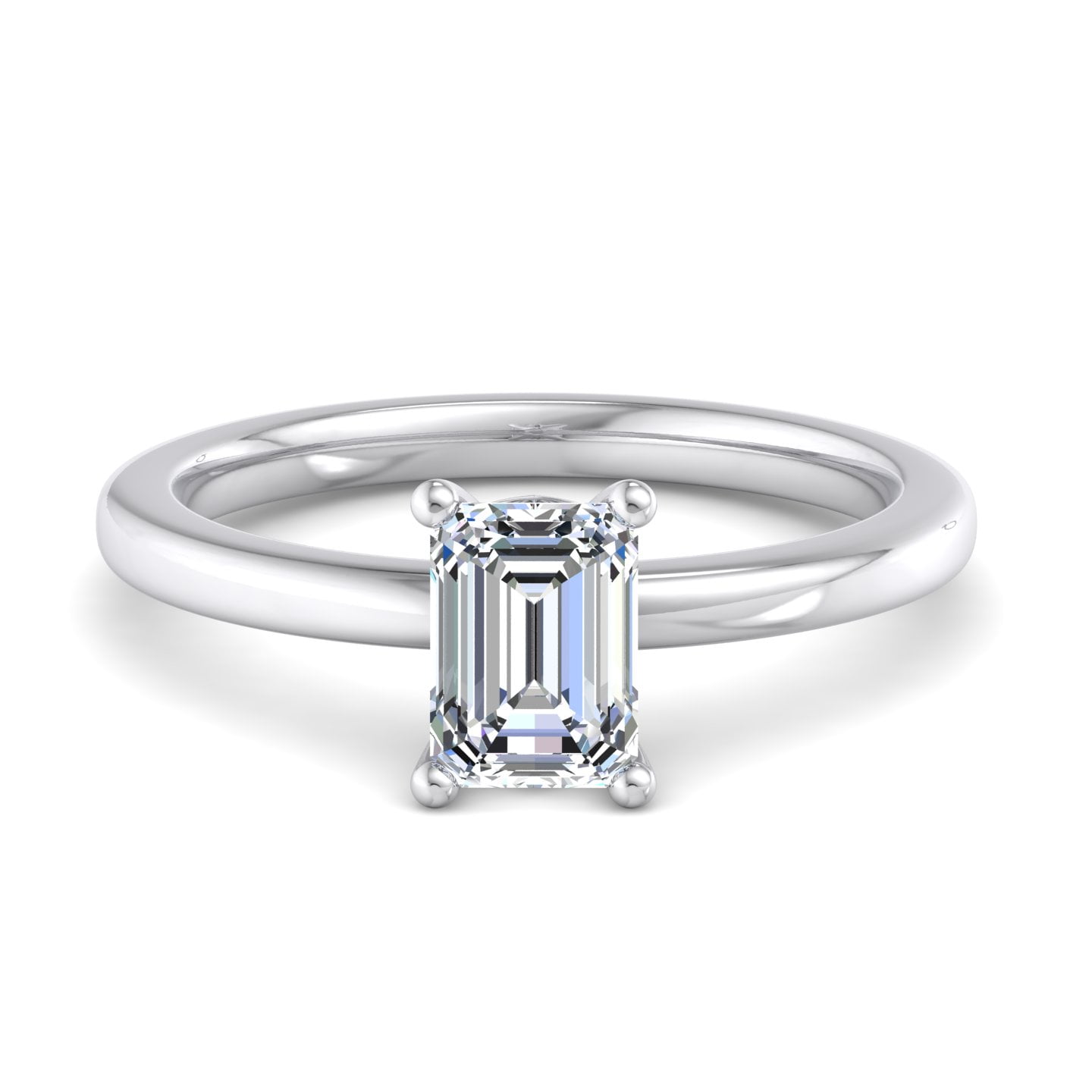 Blue Jewel 1.7 Ct Emerald Cut Lab Created Diamond Ring - 14K White Gold ...