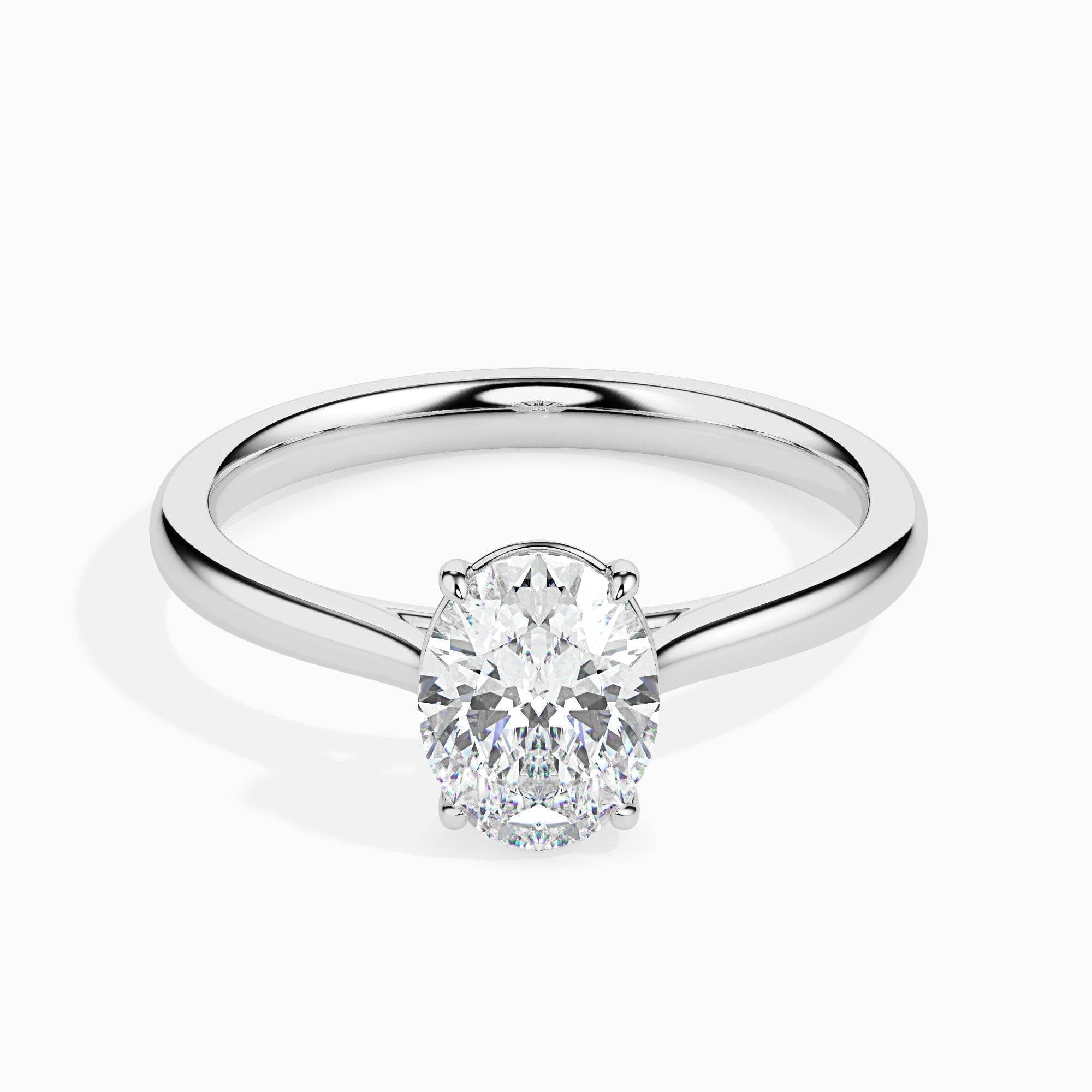 Blue Jewel 1.7 Ct Lab Created Diamond Oval Cut Engagement Ring - 14K ...