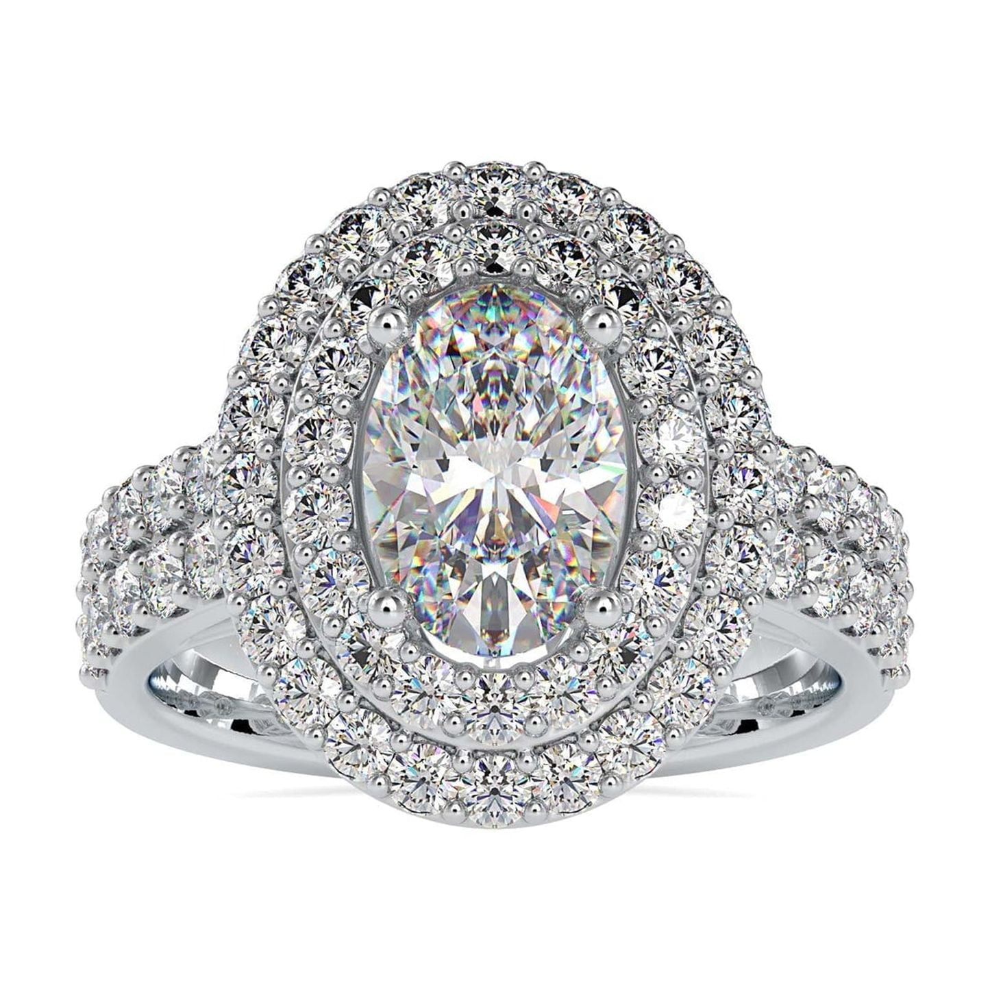 Blue Jewel 1.7 Ct Oval Cut Engagement Ring for Women - Lab Grown ...