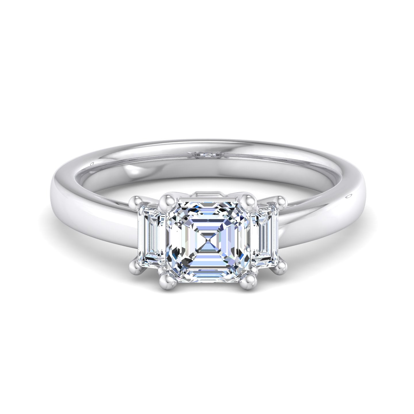 Blue Jewel 1.81 Ct Asscher Cut Lab-Created Diamond Engagement Ring ...