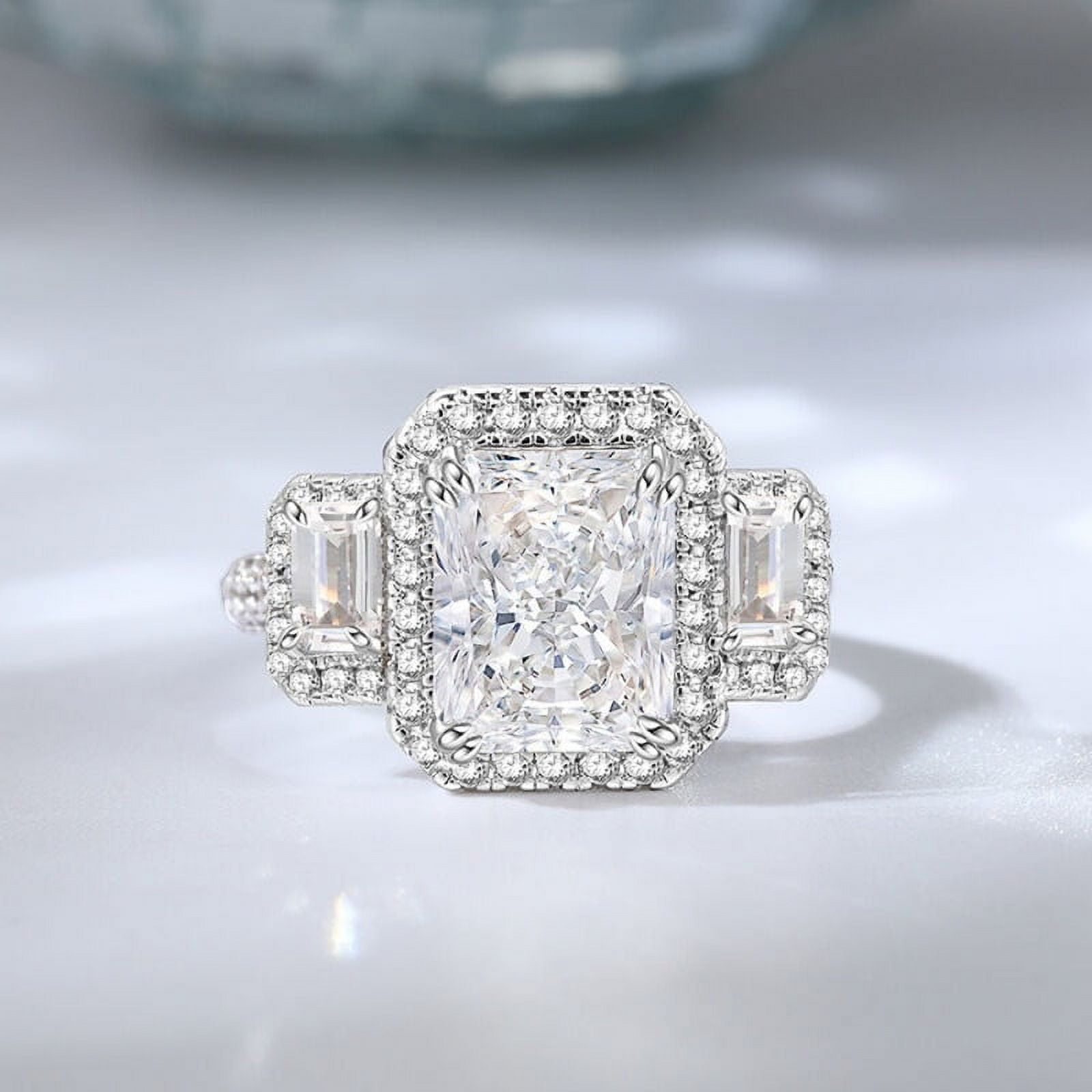 Blue Jewel 1.9 Ct Radiant Cut Excellent Diamond Rings - 14K White Gold ...