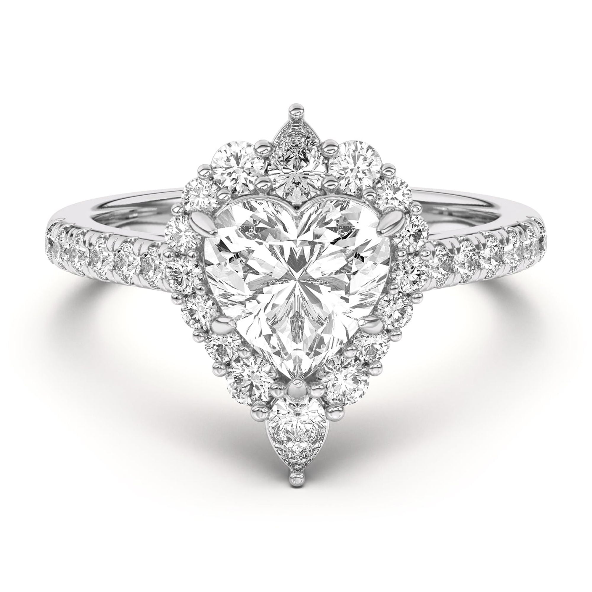 Blue Jewel 1.92 Ct Heart Cut Lab Created Diamond Solitaire Ring - 14K ...