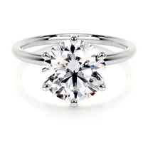 Blue Jewel Round Cut Brilliant 1.9 Ct Diamond Ring For Women's - Silver ...