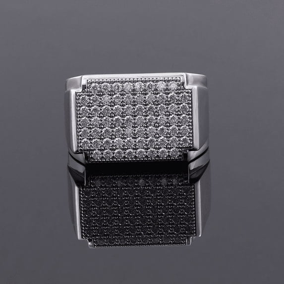 Blue Jewel 14K White Gold Plated Rings - 0.7 Ct Lab Round Cut Rings ...