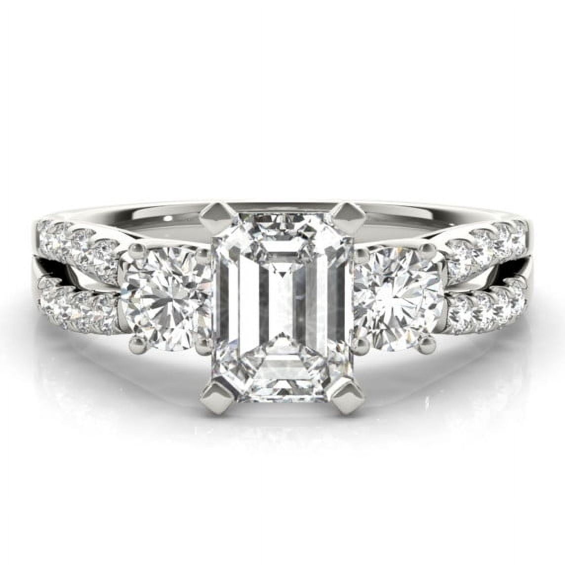 Blue Jewel 2.02 Ct Emerald Cut Lab-Created Simulated Diamond Engagement ...