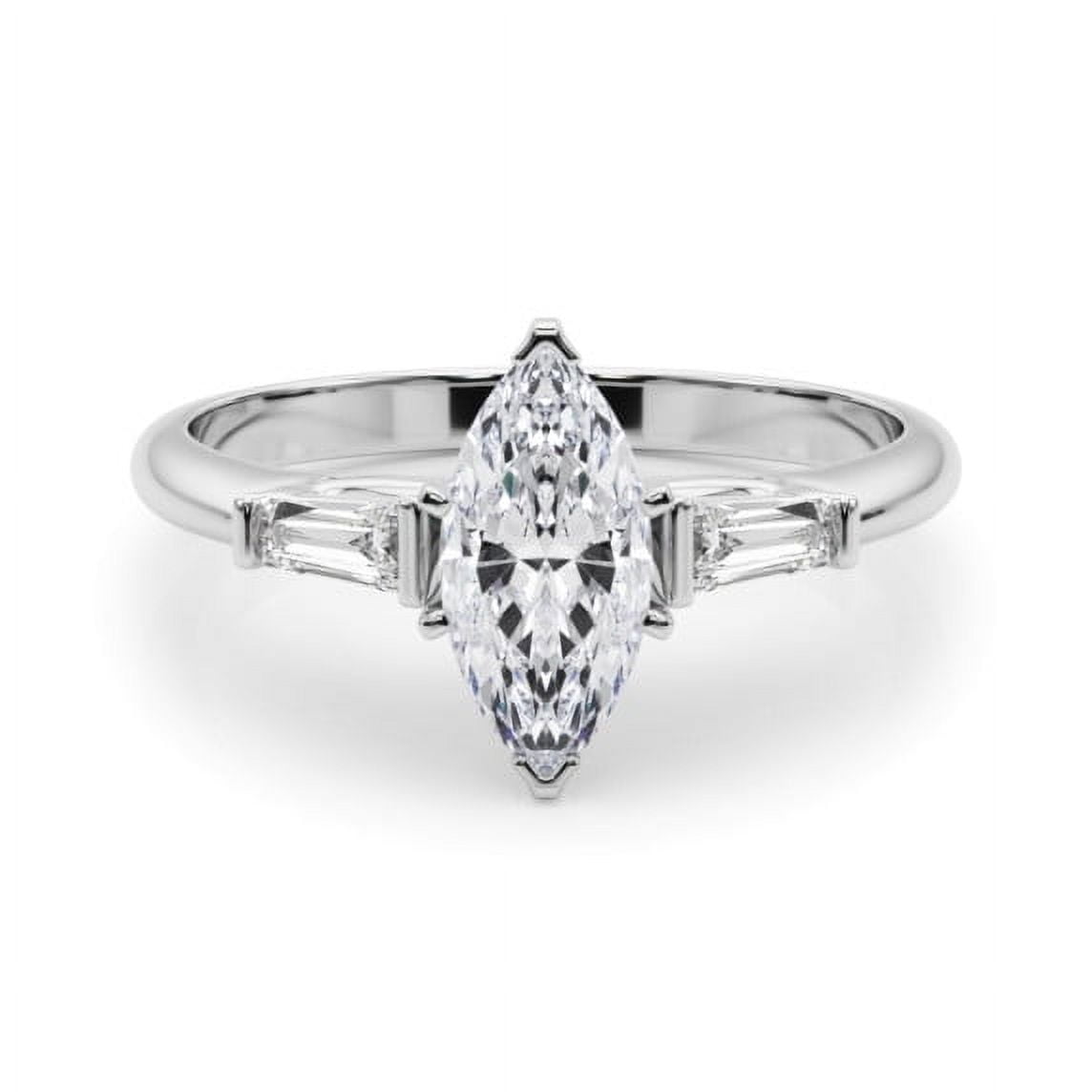 Blue Jewel 2.02 Ct Marquise Cut Lab Created Diamond Ring - Three Stone ...