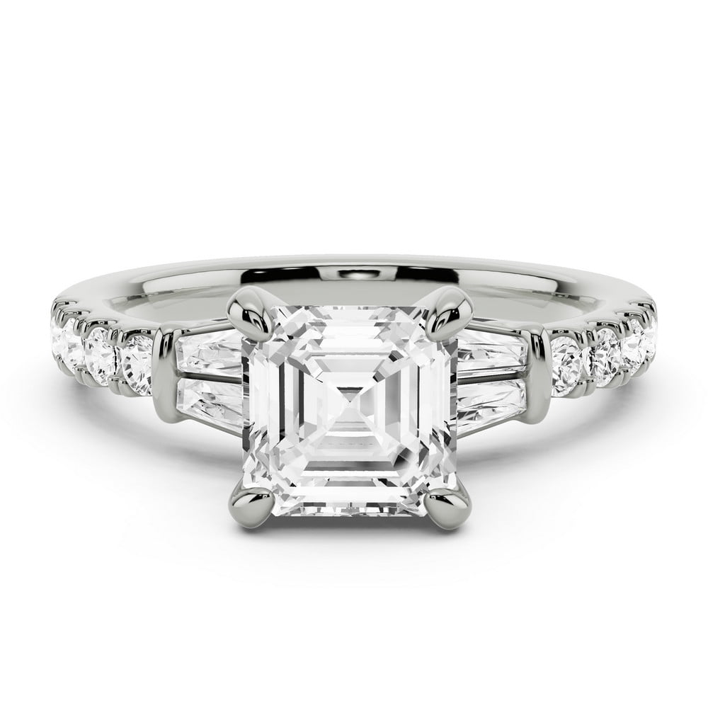 Blue Jewel 2.13 Ct Asscher Cut Lab-Created Simulated Diamond Halo ...