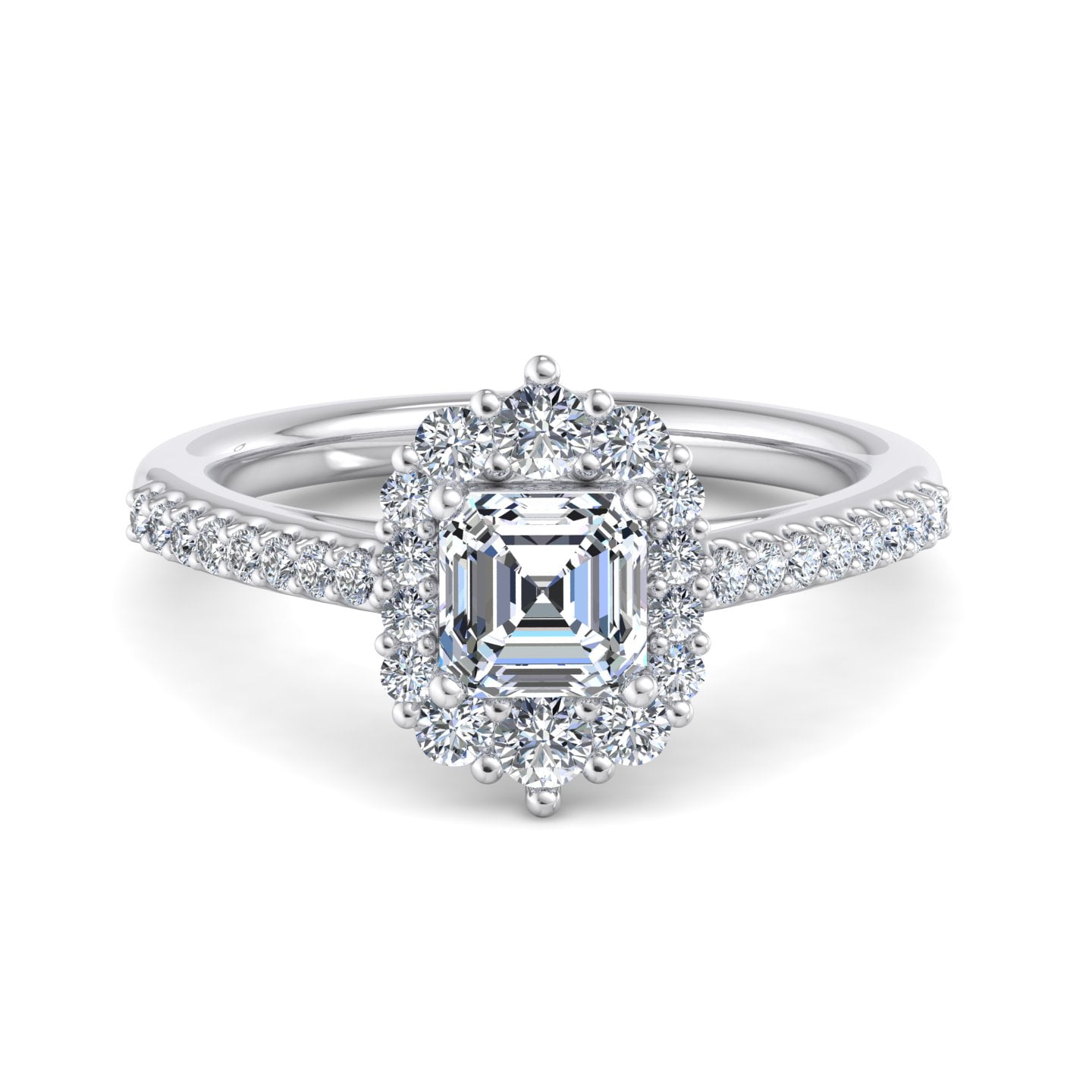 Blue Jewel 2.24 Ct Asscher Cut Lab Created Diamond Solitaire Engagement Ring - 14K White Gold ...