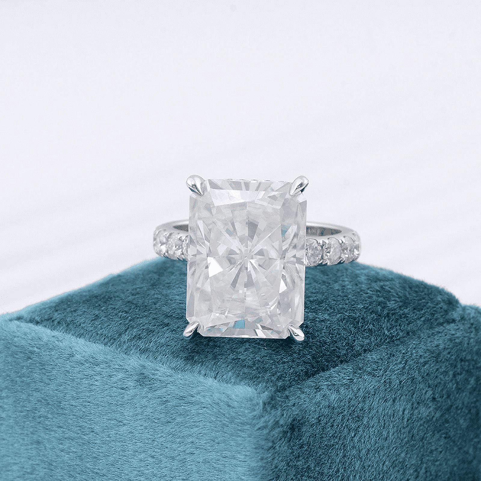 Blue Jewel 2 Radiant Cut Diamond Anniversary Ring - Gorgeous ...