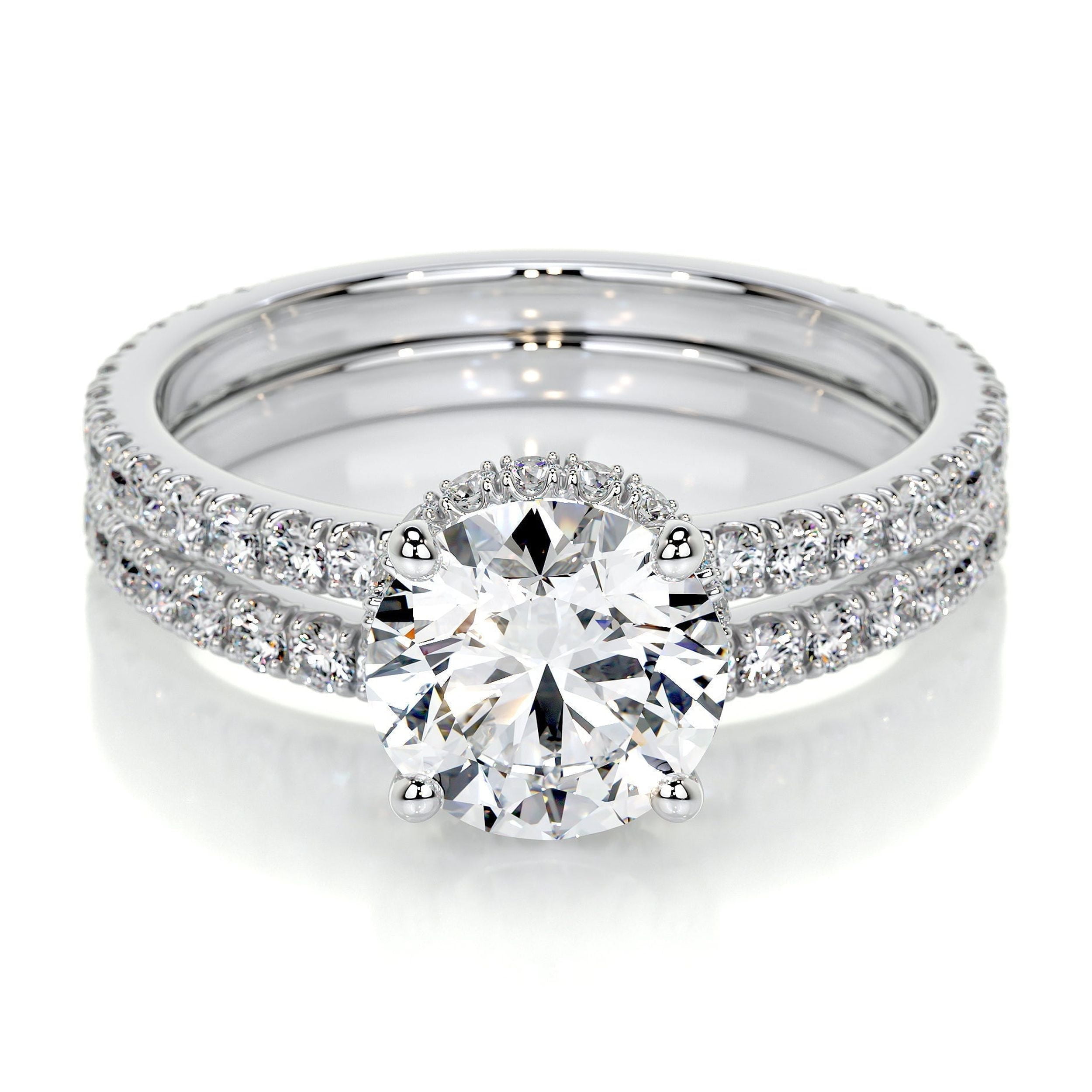 Blue Jewel Anniversary Ring – Brilliant Round Cut 1.4 Ct Diamond Ring ...