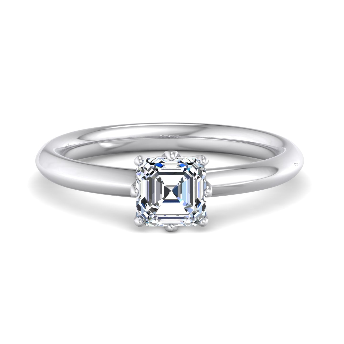 Blue Jewel Asscher Cut 1.6 Ct Lab Created Diamond Engagement Ring - 14K ...