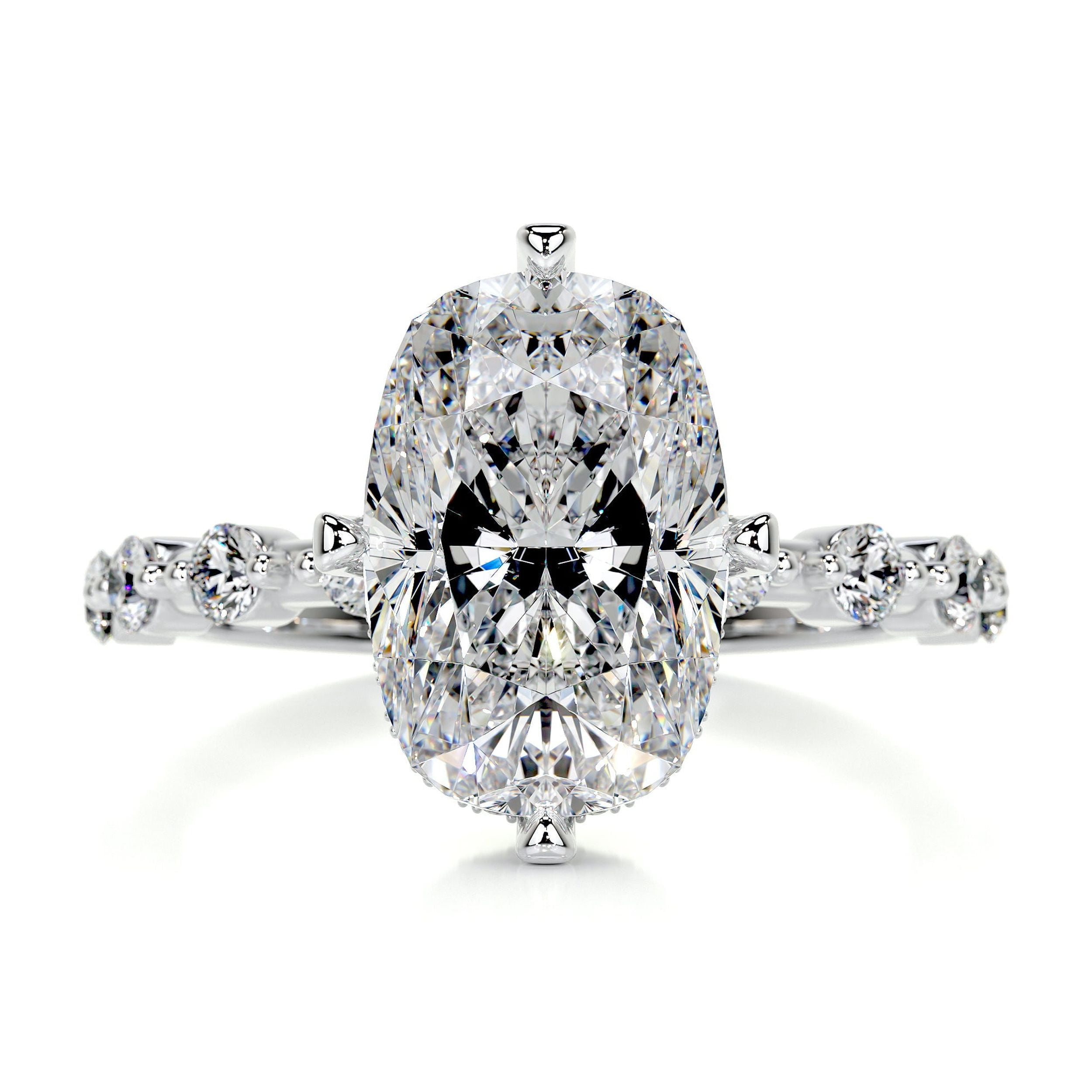 Blue Jewel 2.3 Ct Cushion Cut Excellent Diamond Rings - 14K White Gold ...