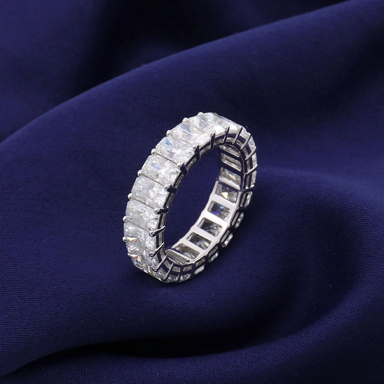 Blue Jewel Emerald Cut Excellent 1.7 Ct Diamond Ring For Women's - 14K ...