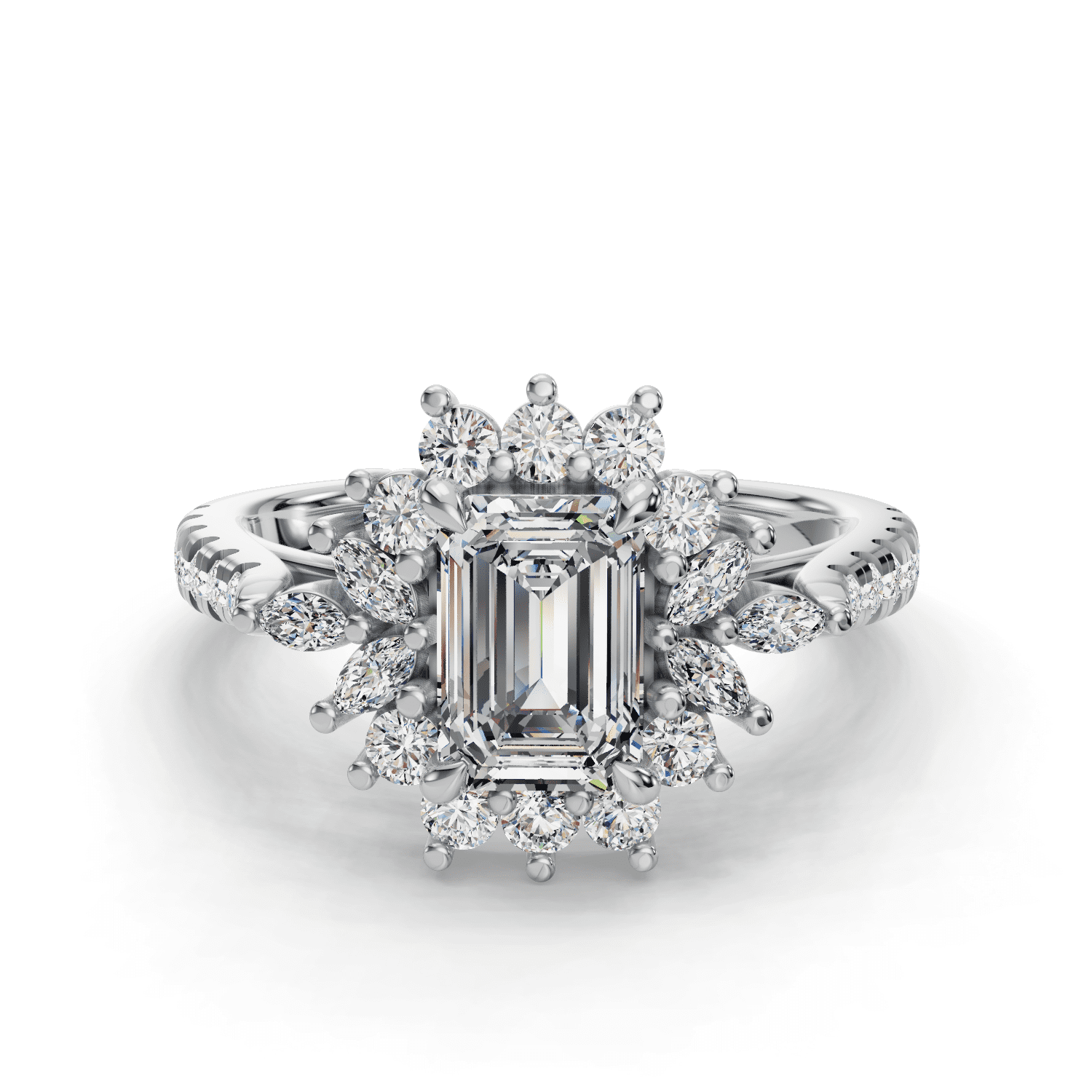 Blue Jewel Emerald Cut Solitaire Engagement Ring - 1.7 Ct Lab-Grown ...