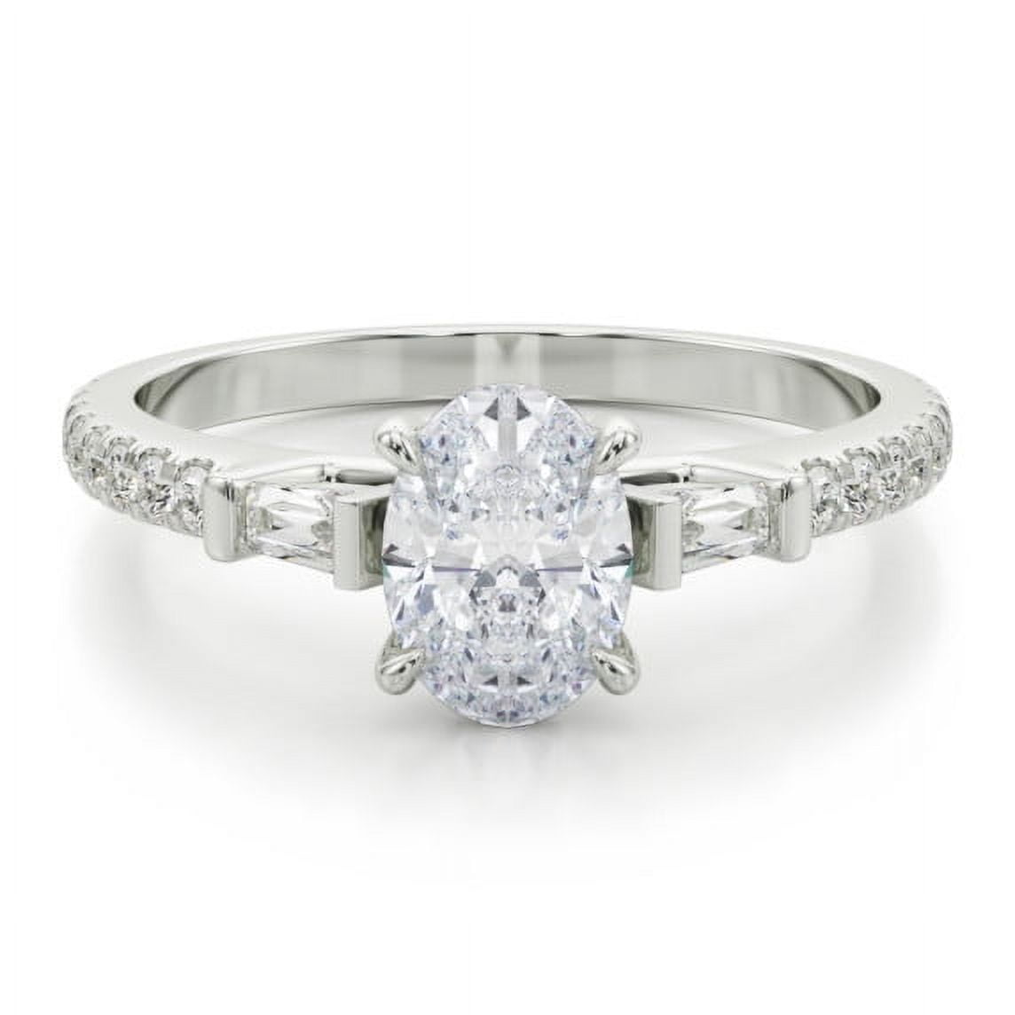 Blue Jewel Oval Cut 1.92 Ct Lab Created Diamond Ring - 14K White Gold ...