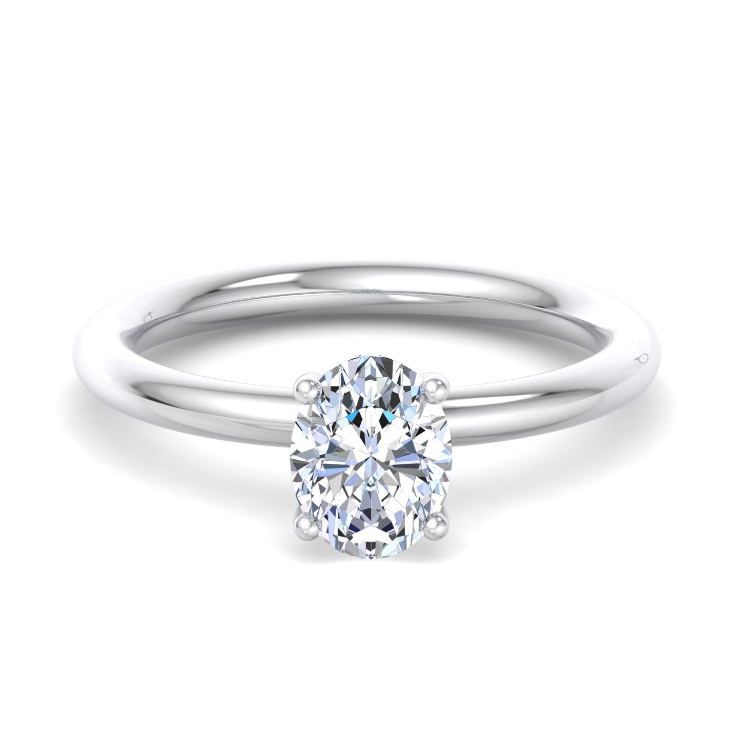 Blue Jewel Oval Cut Lab Created Diamond Ring - 1.5 Ct Engagement Ring ...