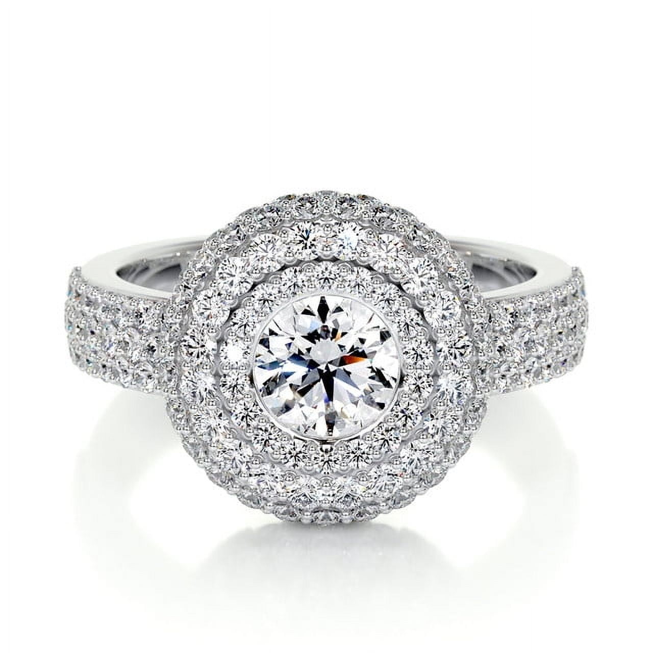 Blue Jewel Round Cut Brilliant 1.2 Ct Diamond Ring for Her - Wedding ...