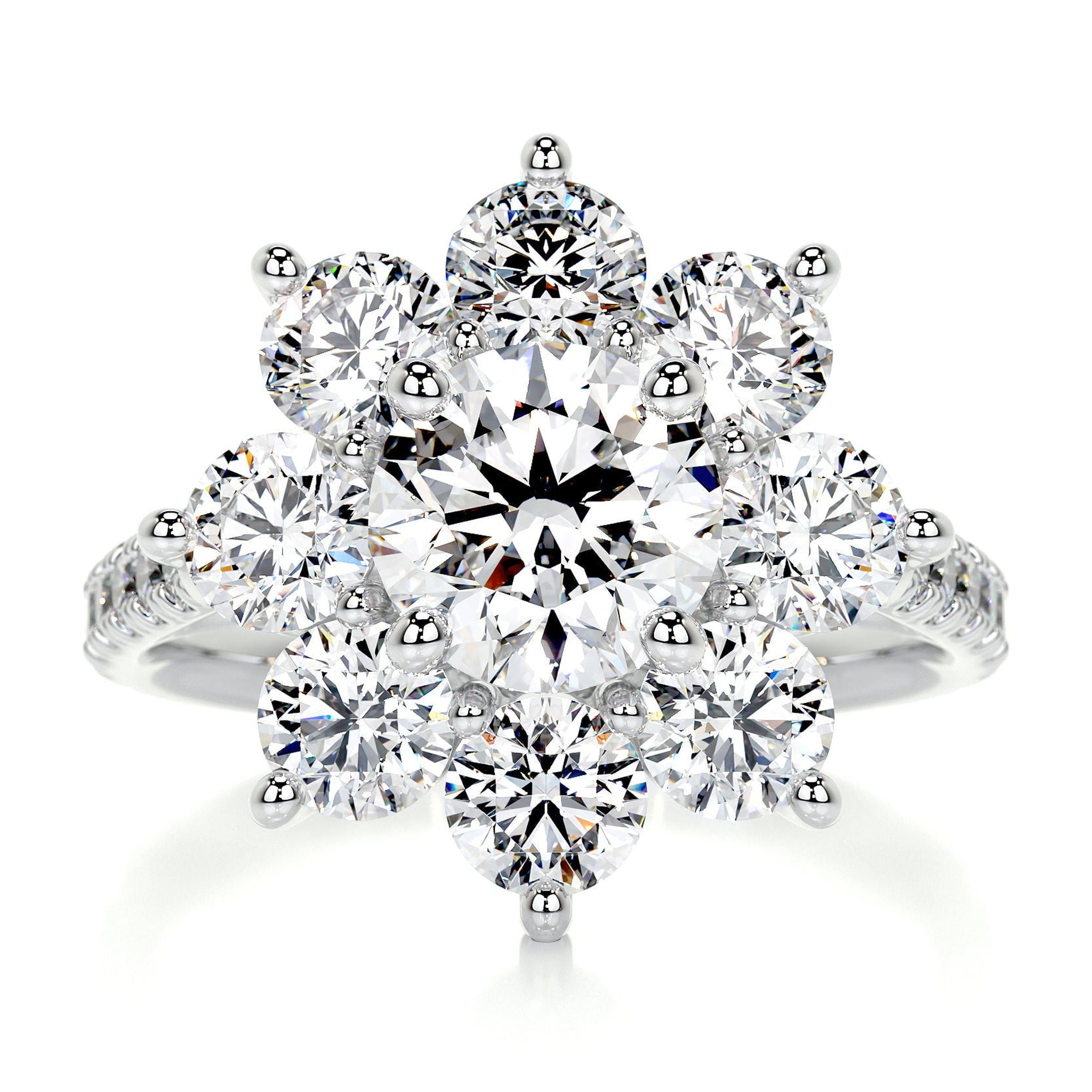 Blue Jewel Round Cut Brilliant 1.8 Ct Diamond Rings - White Gold Over ...