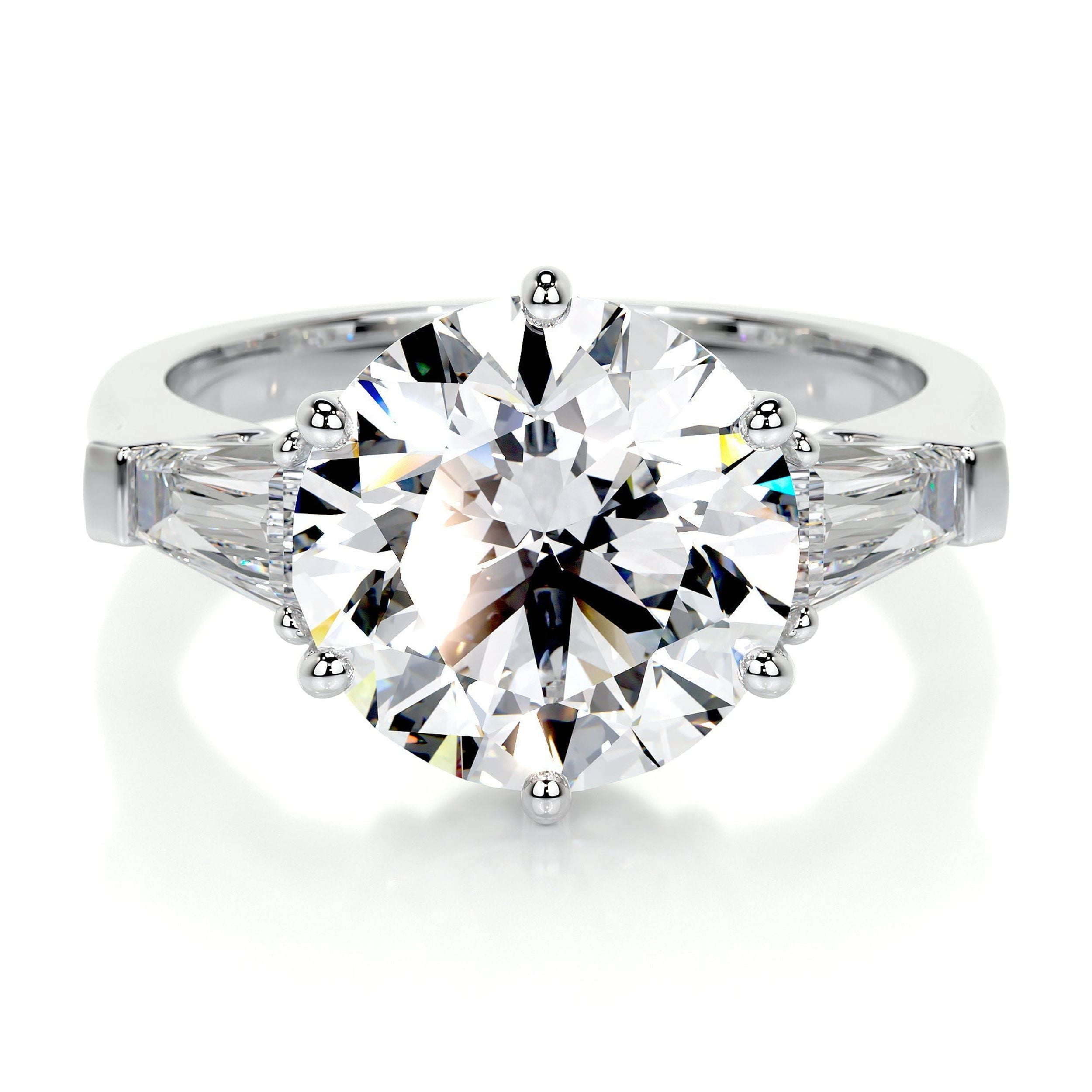 Blue Jewel Diamond Rings - Round Cut Brilliant 2 Ct Excellent - Wedding ...