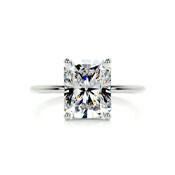 Blue Jewel Silver 14K White Gold Over Ring - Excellent 2 Ct Radiant Cut ...