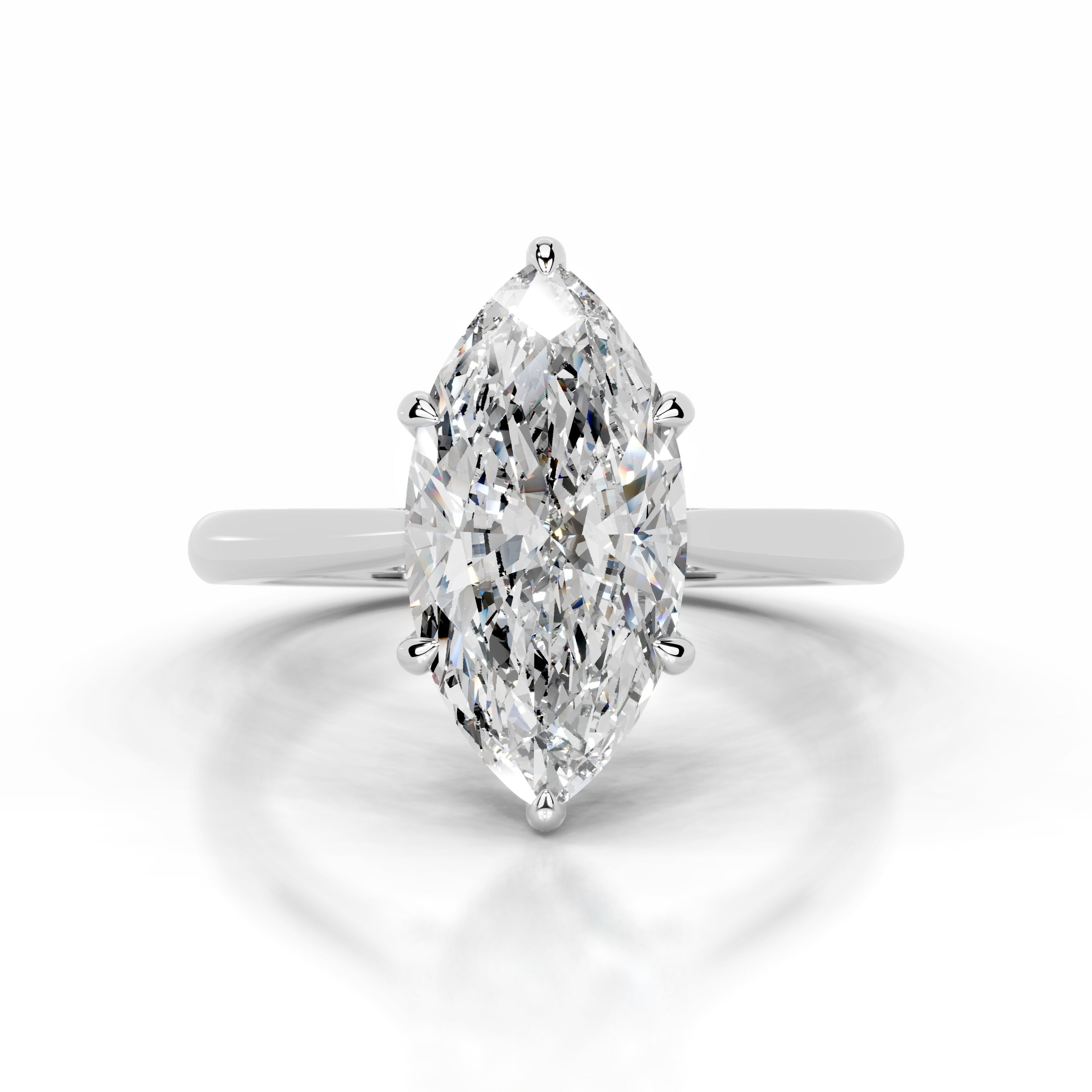 Blue Jewel 14K White Gold Plated Ring – Wedding Rings – 2.2 Ct Marquise ...