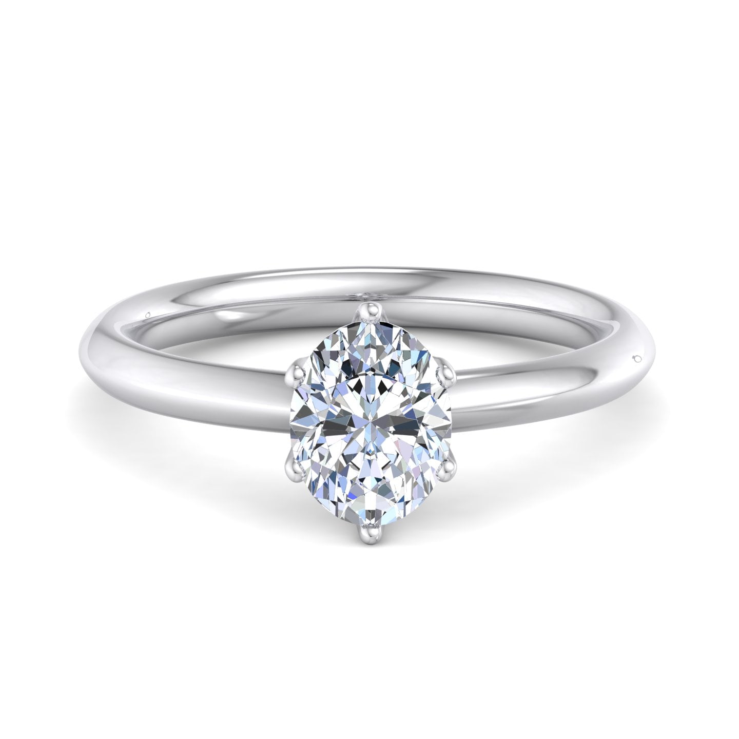 Blue Jewel Simple Solitaire Engagement Ring - 1.8 Ct Oval Cut Lab ...