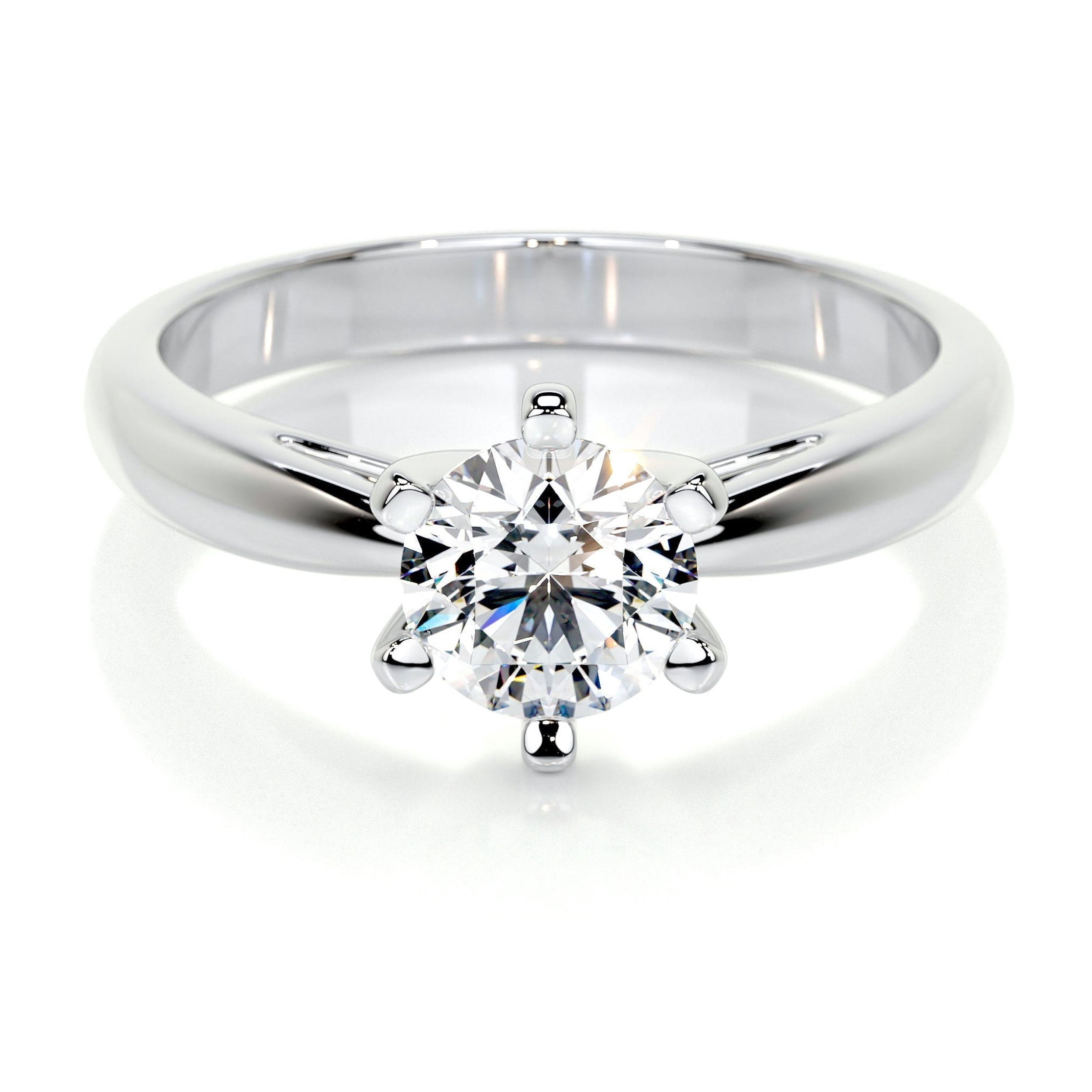 Blue Jewel 14K White Gold Plated Diamond Ring - Brilliant 1.5 Ct Round ...