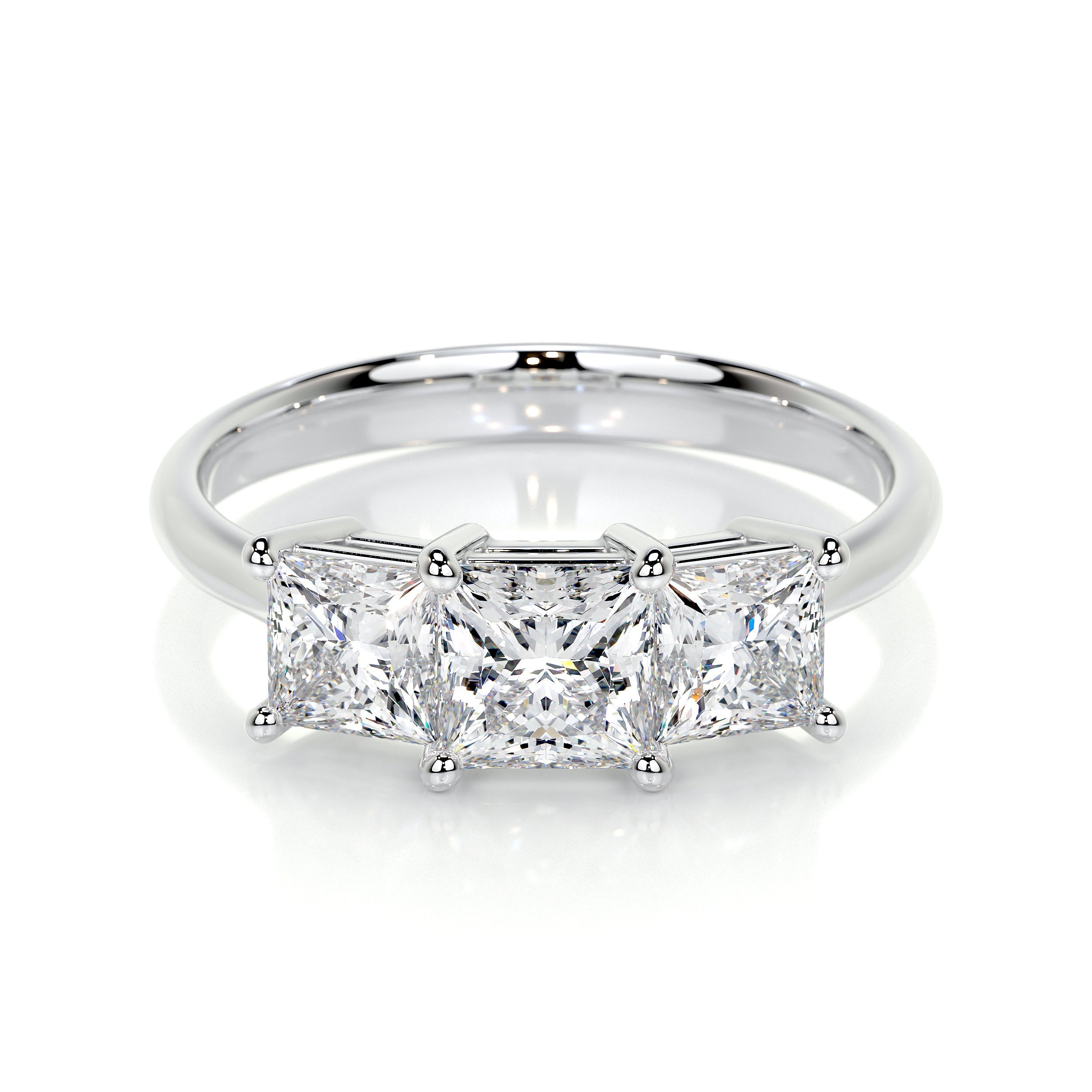 Blue Jewel White Gold Over 14K Silver Diamond Rings for Her - Princess ...