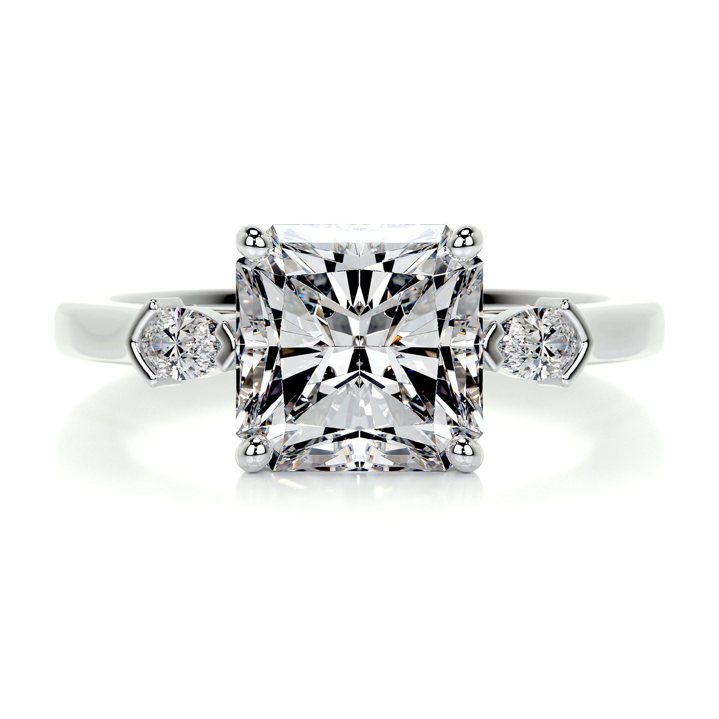 Blue Jewel Wedding Ring - 14K White Gold Plated Diamond Rings for Her ...