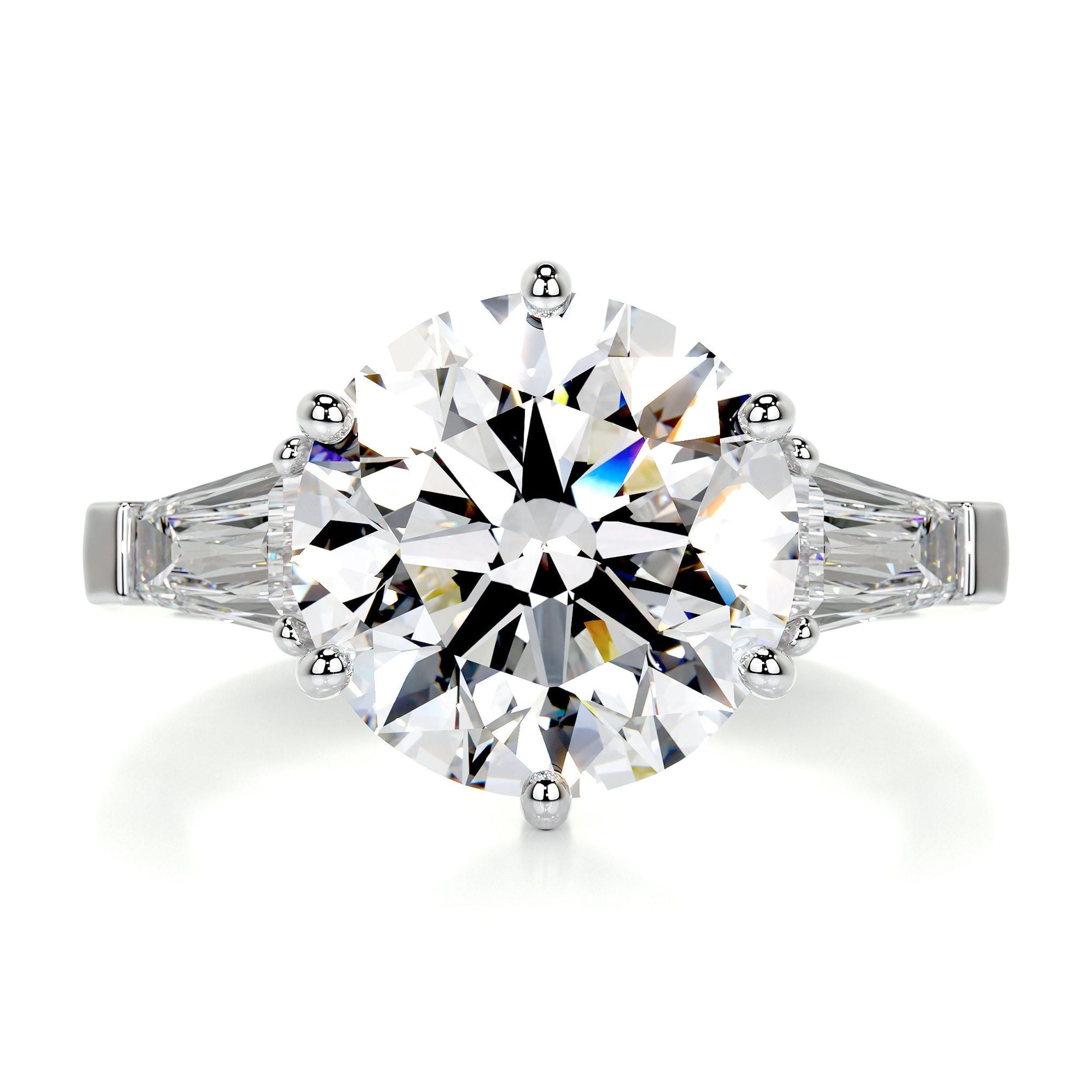 Blue Jewelry 14K White Gold Plated Moissanite Rings for Her - Round Cut ...