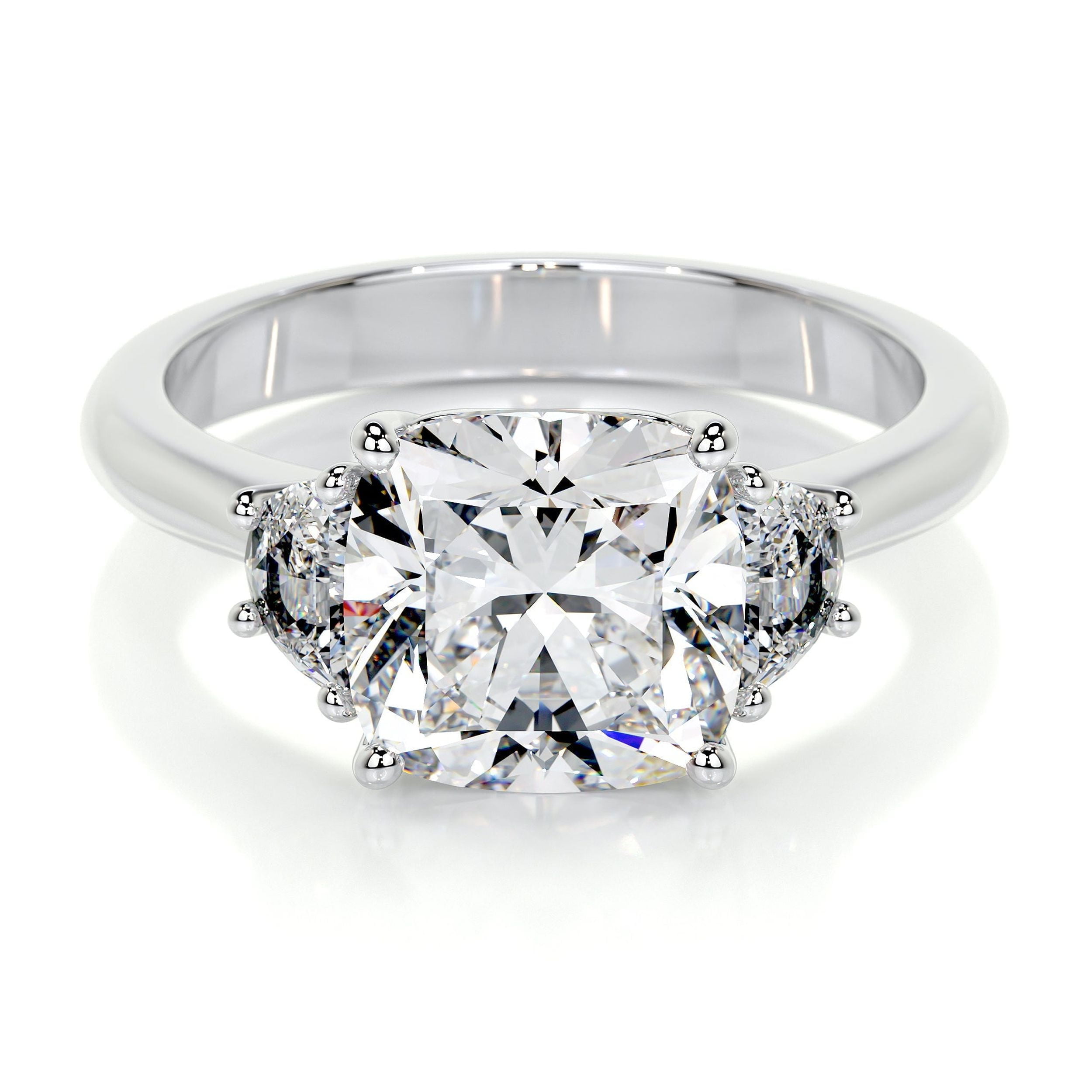 Blue Jewelry 14K White Gold Plated Moissanite Rings for Her - Wedding ...