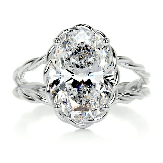 Blue Jewelry 2.7 Ct Oval Excellent Cut Moissanite Ring for Her - 14K ...