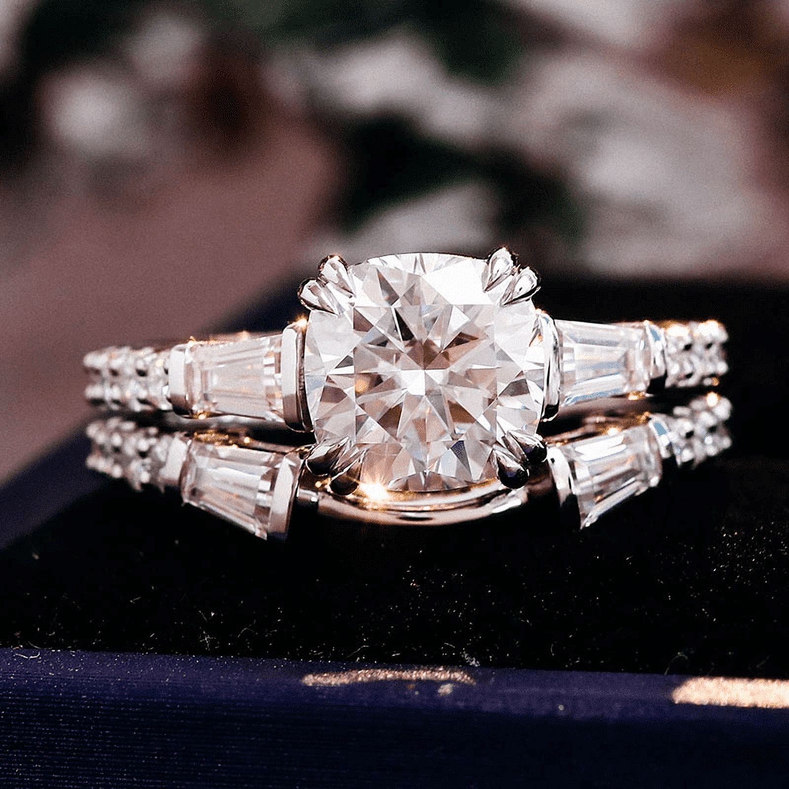 Blue Jewelry 2 Ct Radiant Cut Diamond Engagement Rings - 14K White gold ...