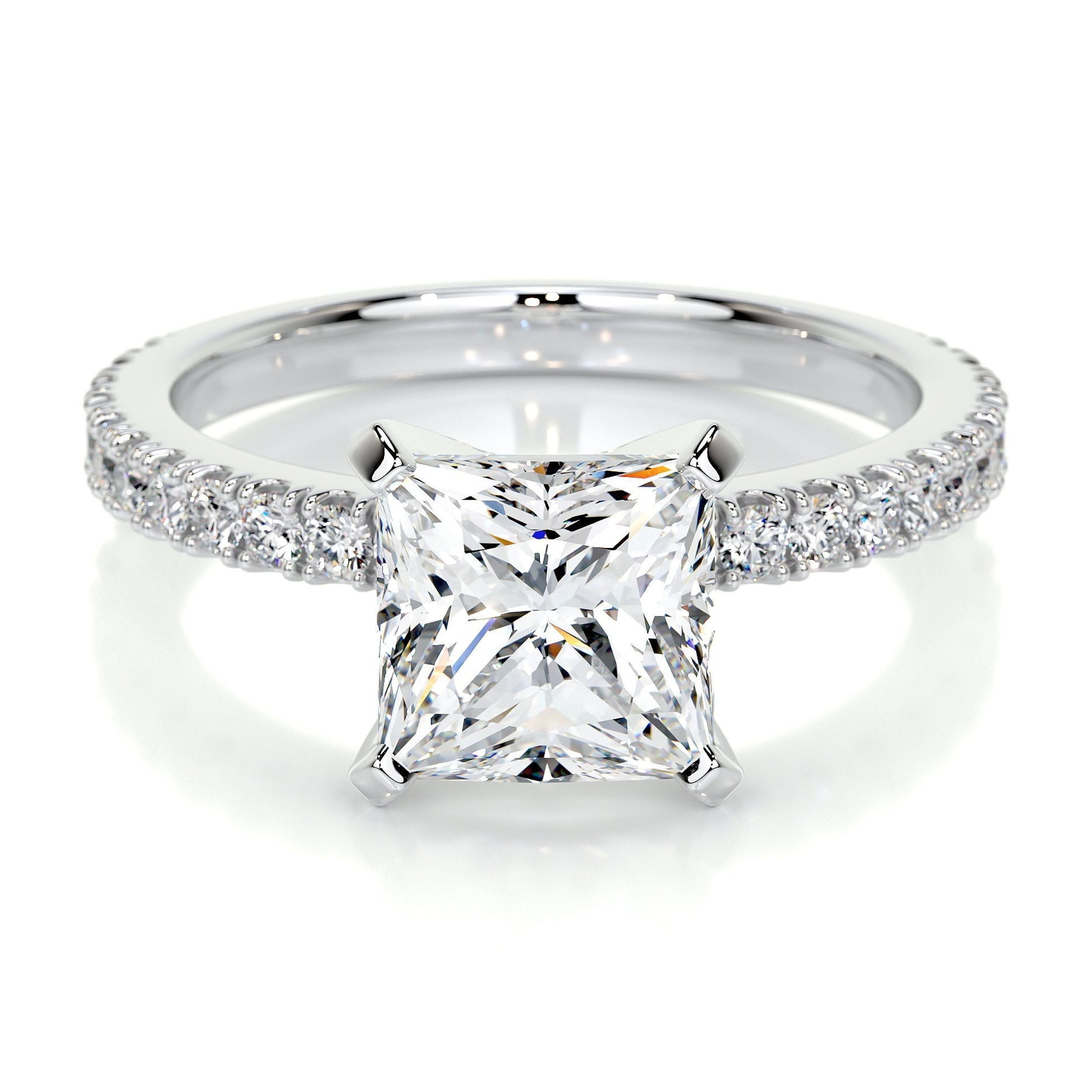 Blue Jewelry Anniversary Gifts - 14K White Gold Plated Rings - Princess ...