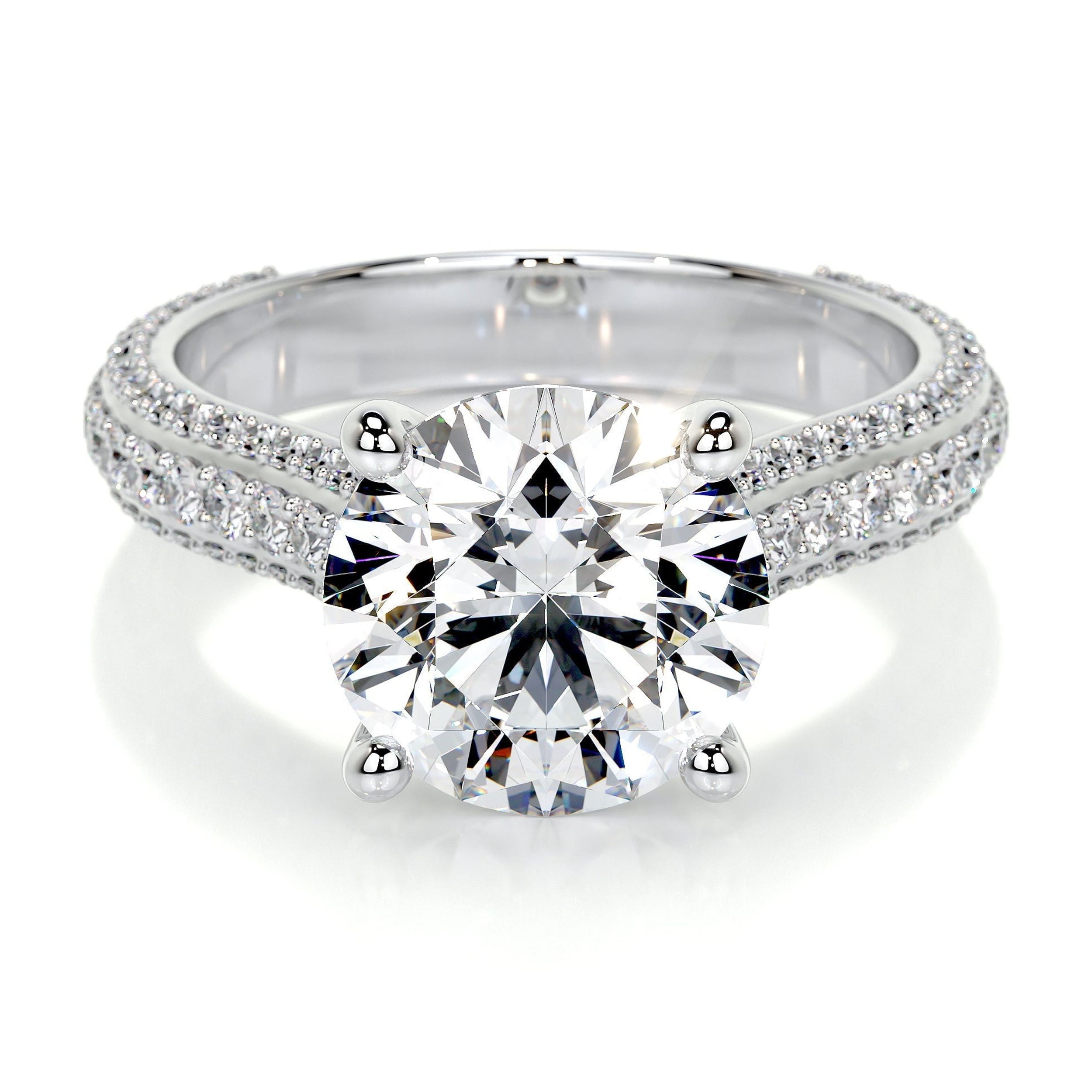 Blue Jewelry Anniversary Gifts - 14K White Gold Plated Rings - Round ...